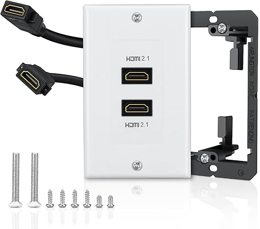 Amazon.com: HDMI 2.1 Wall Plate(2 Port), ELECTOP 8K HDMI Wall Outlet ...