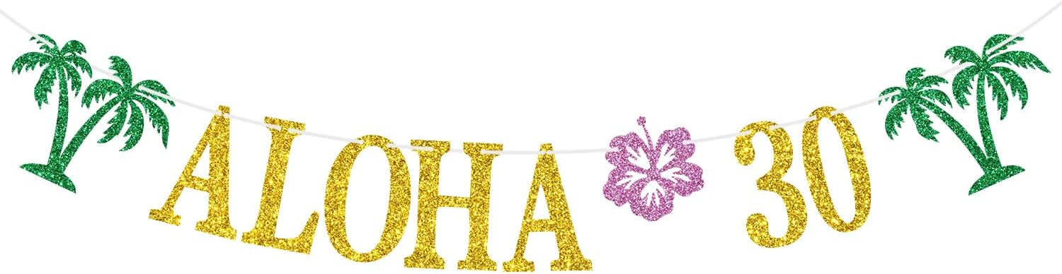 Amazon.com: Hequoyer Hawaiian Aloha 30 Banner, Cheers to 30 Years ...