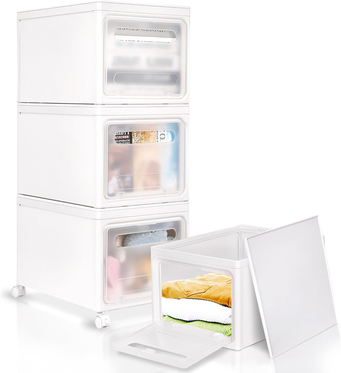 Amazon.com - Goodies Lab Stackable Plastic Storage Bin Drawers 3 Tier ...