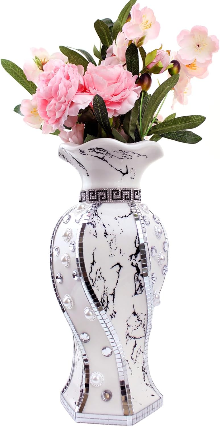 Amazon.com: Serdic Modern Decorative Vase,Silver Flower Vase for Home ...
