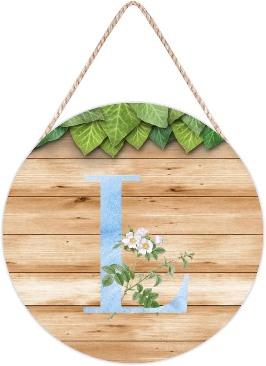 Watercolor Flower Monogram Letter L Round Wooden Sign - Initial Letters ...