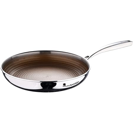 LIVINGTON Titan Pan Pfanne – beschichtete Edelstahl Pfanne 24cm mit ...