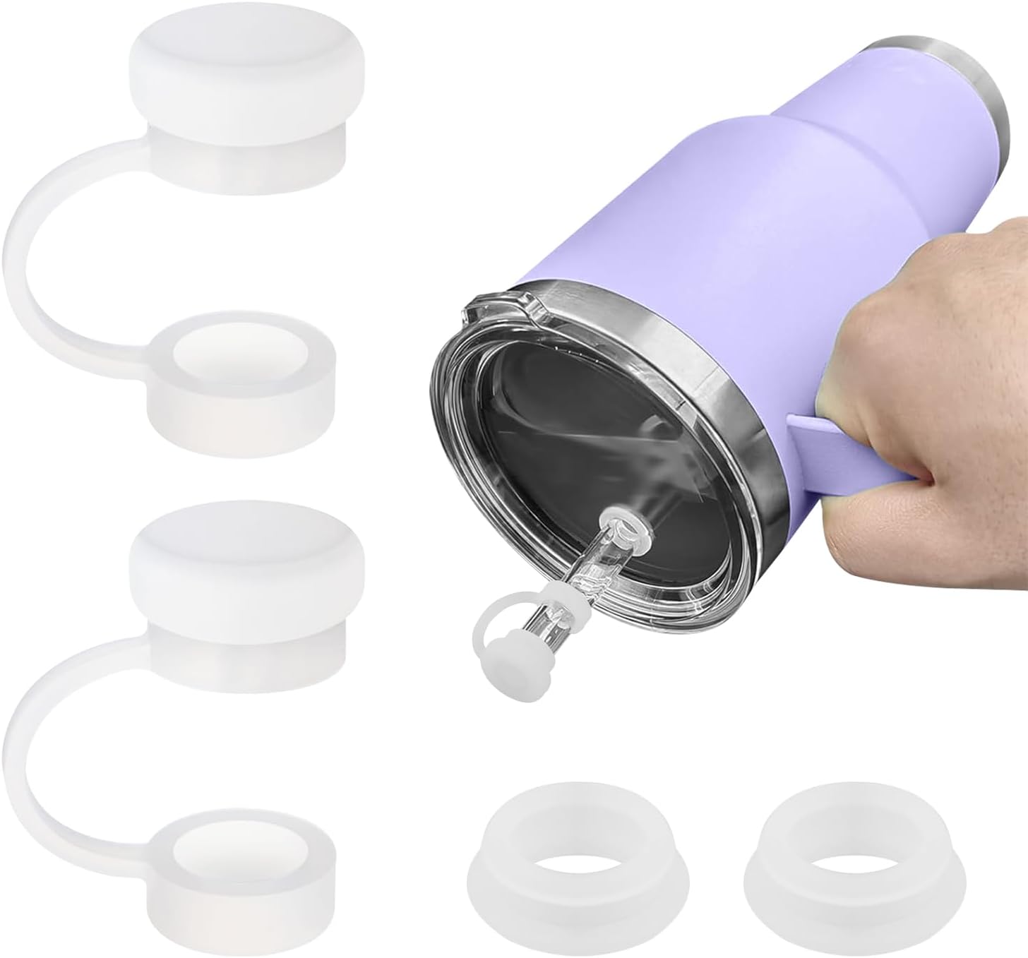Amazon.com: UBEEKOO 2pcs Silicone Straw Cover, Compatible with YETI 25 ...