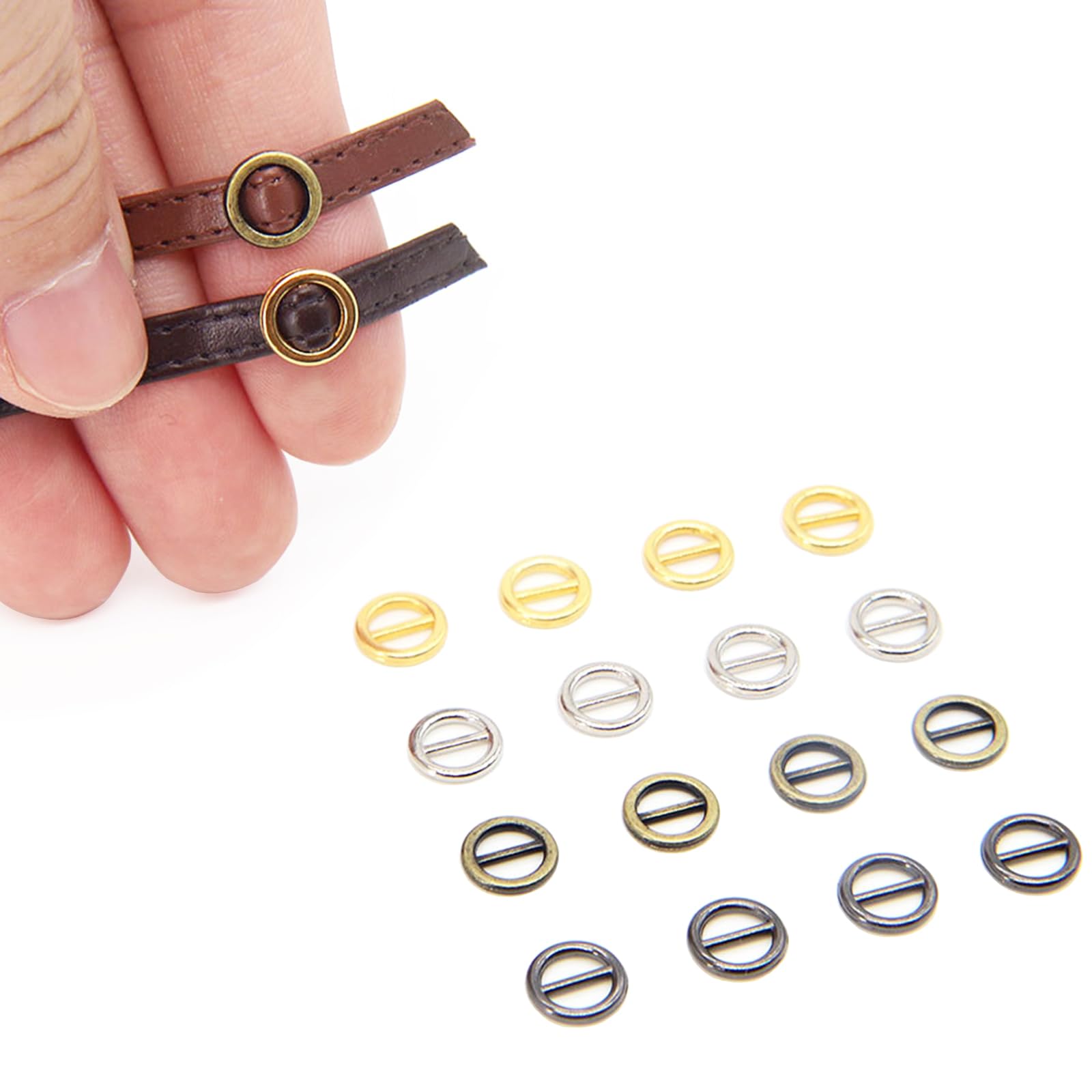 Amazon.com: 5mm / 0.20 inches (Inner Diameter) Round Tiny Buckles, Mini ...