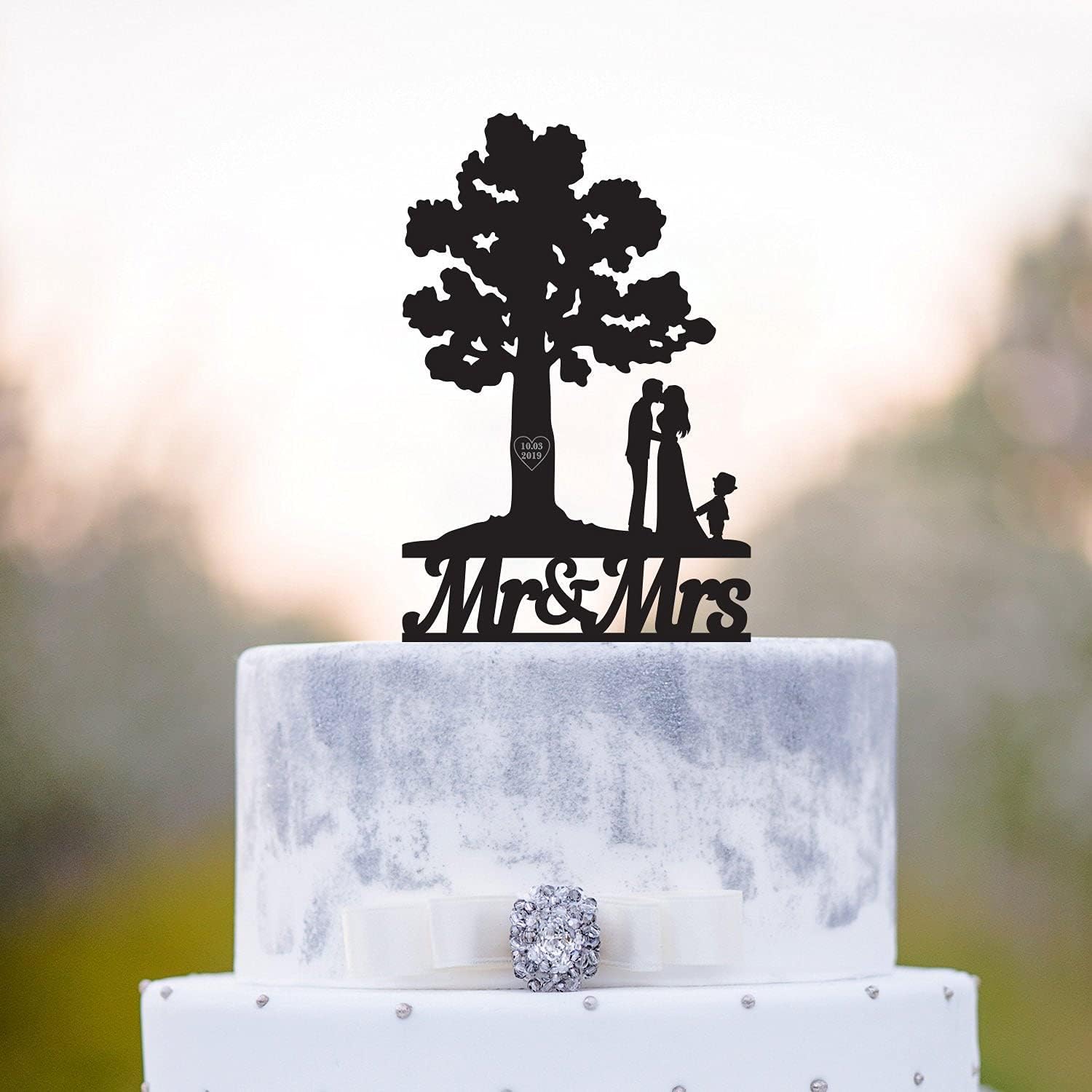 Mr and Mrs Cake Topper, Tree Cake Topper, Family Wedding Cake Topper ...