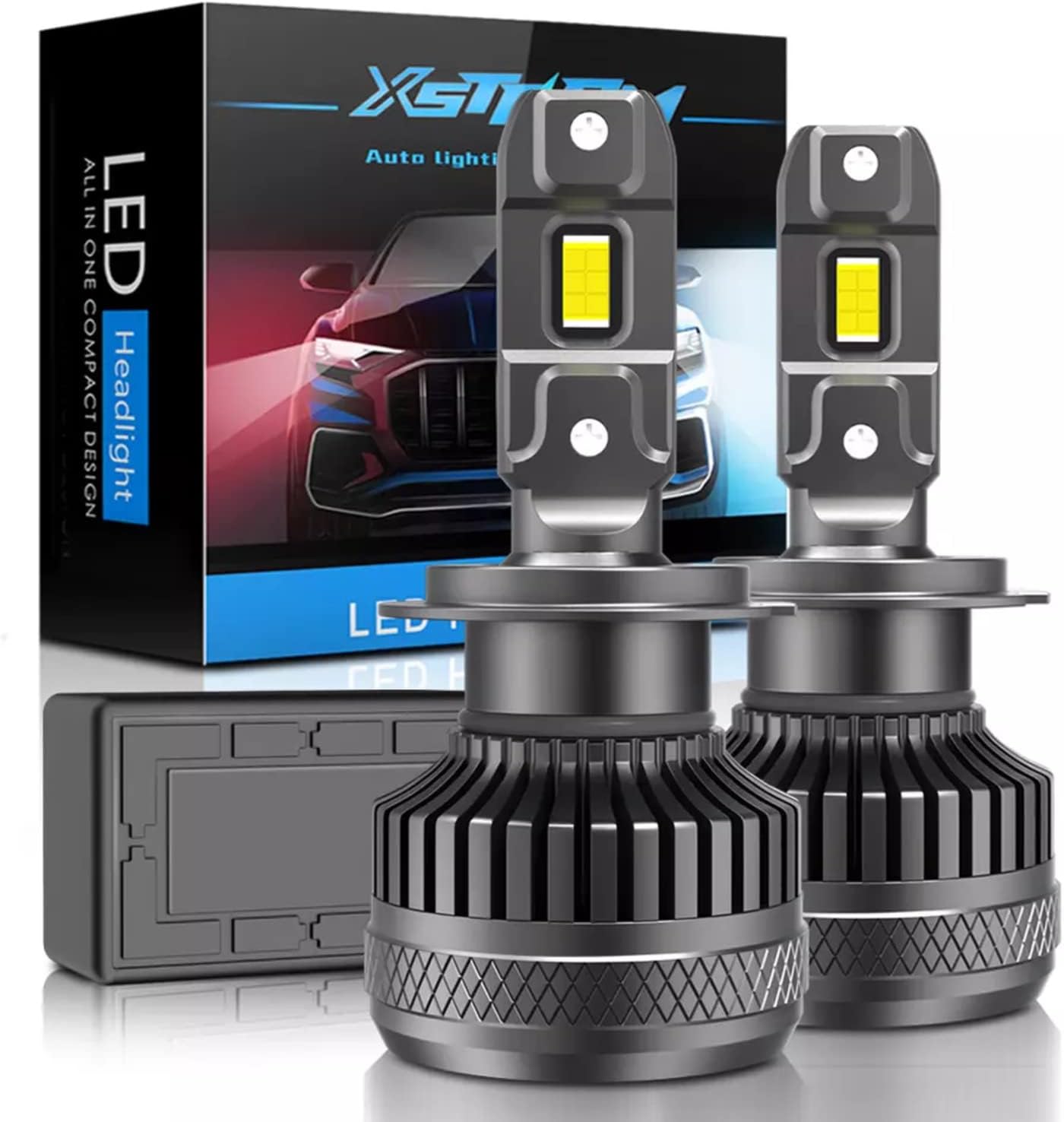 Allextreme R45-H4 LED Headlight 140 Watt H4 Car Driving Headlamp Bulb ...