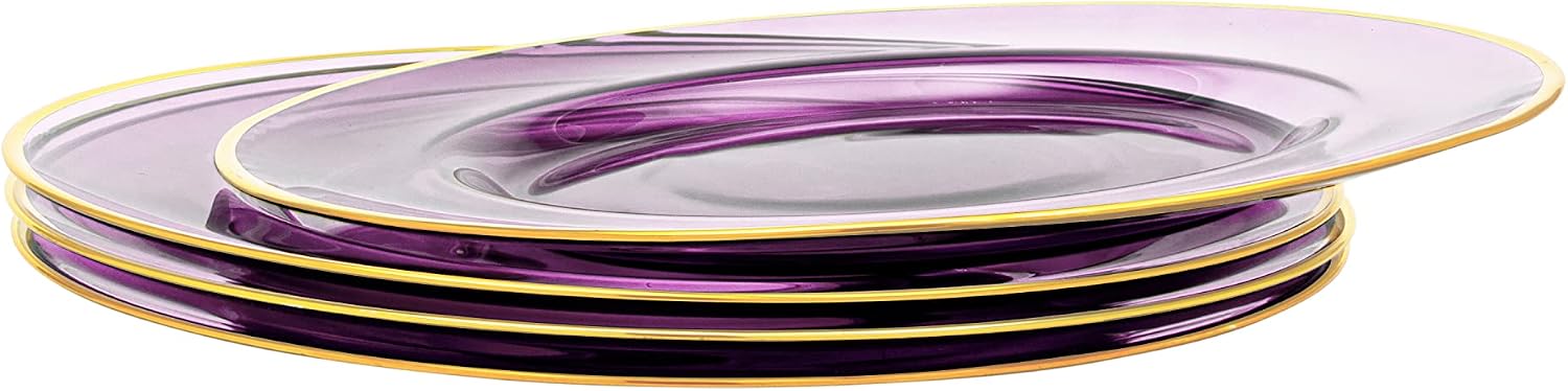 Amazon.com | Vikko Glass Charger, 13 Inch Lilac Glass Dinner Plate ...