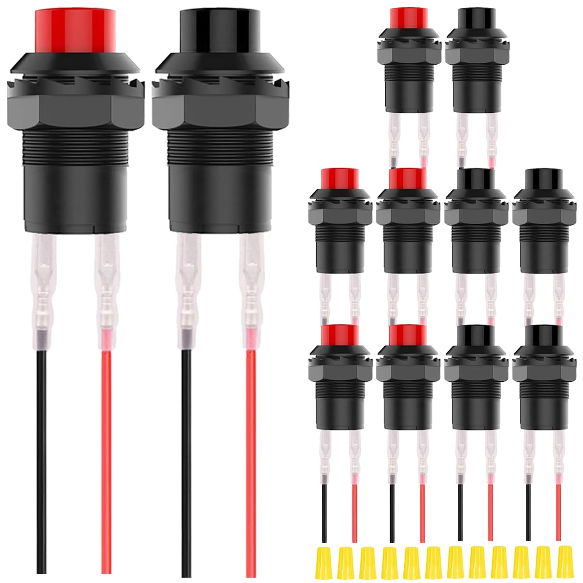 Amazon.com: MKBKLLJY 12Pcs Red/Black Mini Self-Locking On Off Switch AC 250V 1.5A 125V3A 2Pin ...