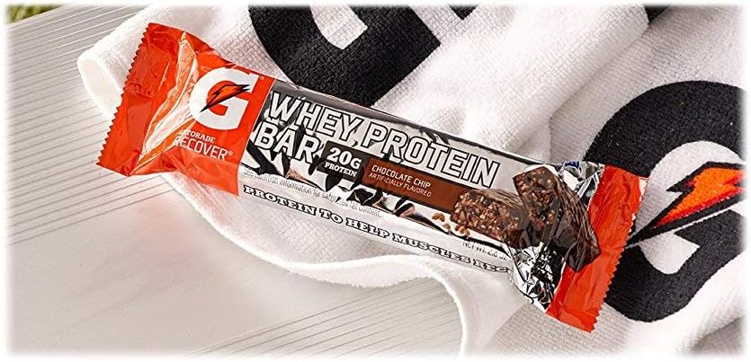 Amazon.com : Gatorade Whey Protein Recover Bar, Chocolate Chip, 2.8 ...