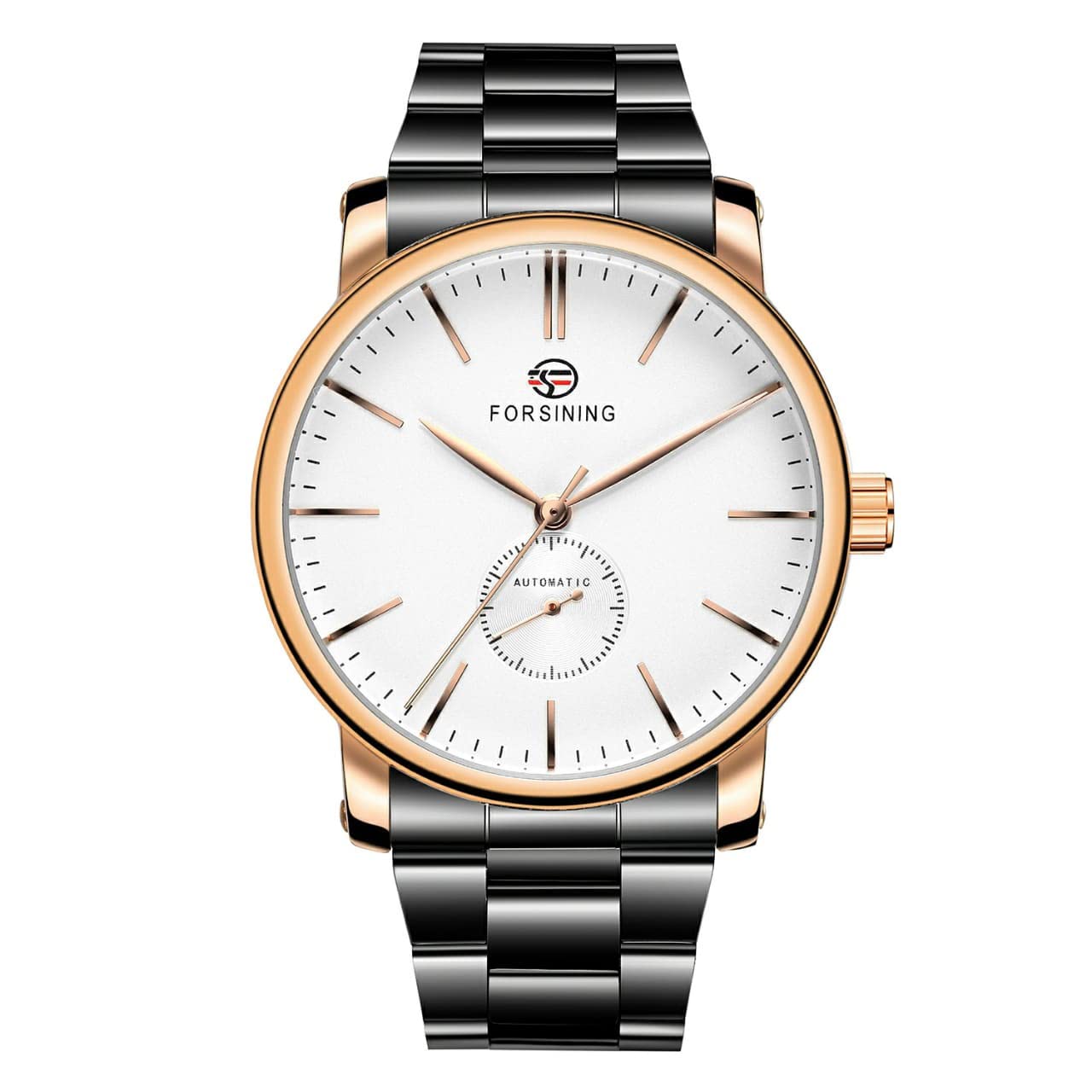 FORSINING Automatic Mechanical Business Analogue White Dial Wrist Watch ...