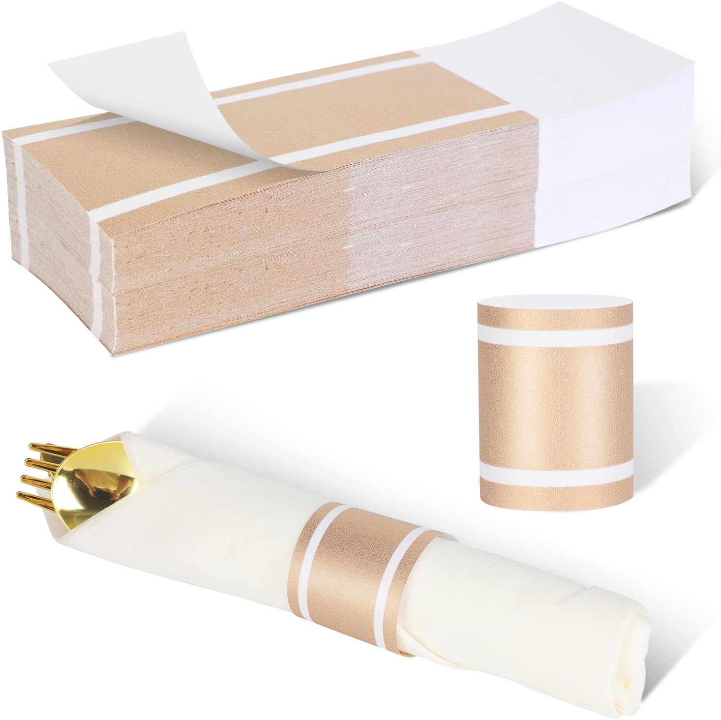 Amazon.com: Germiwipe Paper Napkin Band, 200PCS (Matte Champagne Gold ...