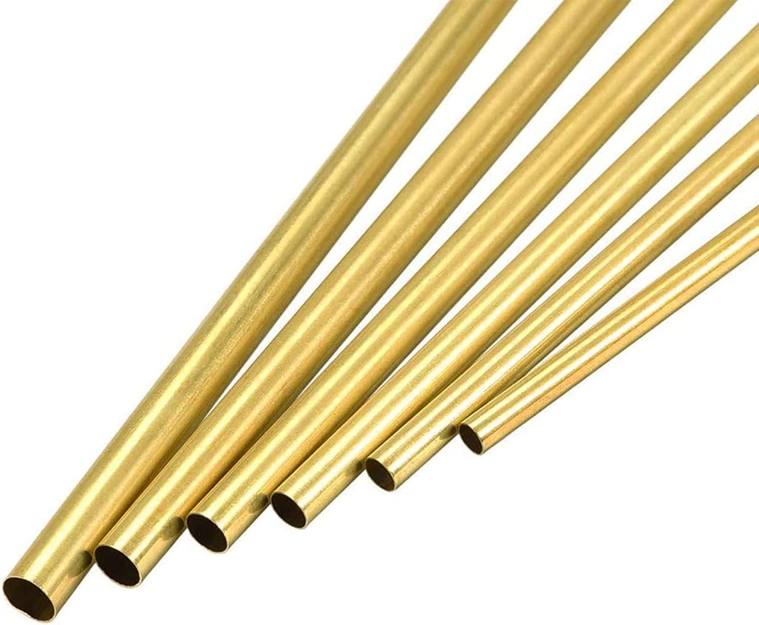 sourcing map Brass Tube, 1mm 1.5mm 2mm 2.5mm 3mm 3.5mm OD x 0.2mm Wall ...