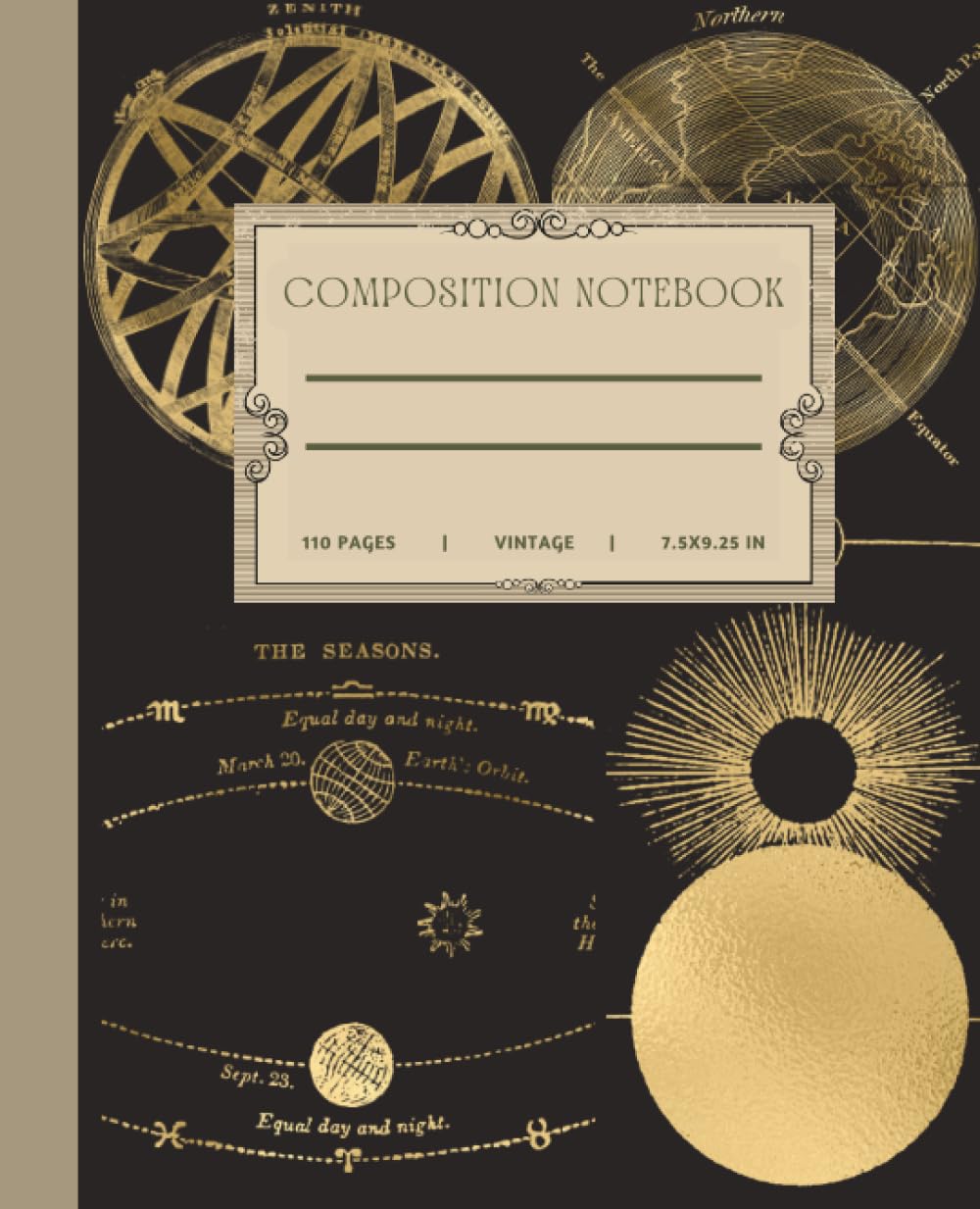 Composition Notebook: Vintage Astronomy Illustration | Dark Aesthetic ...