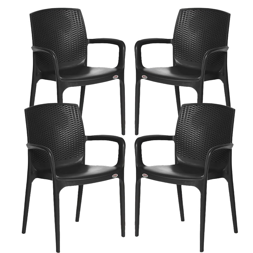 Supreme Texas Heavy Duty Armrest Plastic Chair for Home, Garden, Office ...