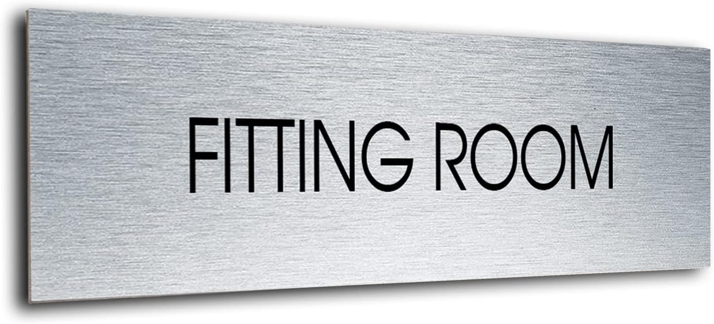 Amazon.com : Fitting Room Door Sign - Modern Brushed Metal Door Sign ...