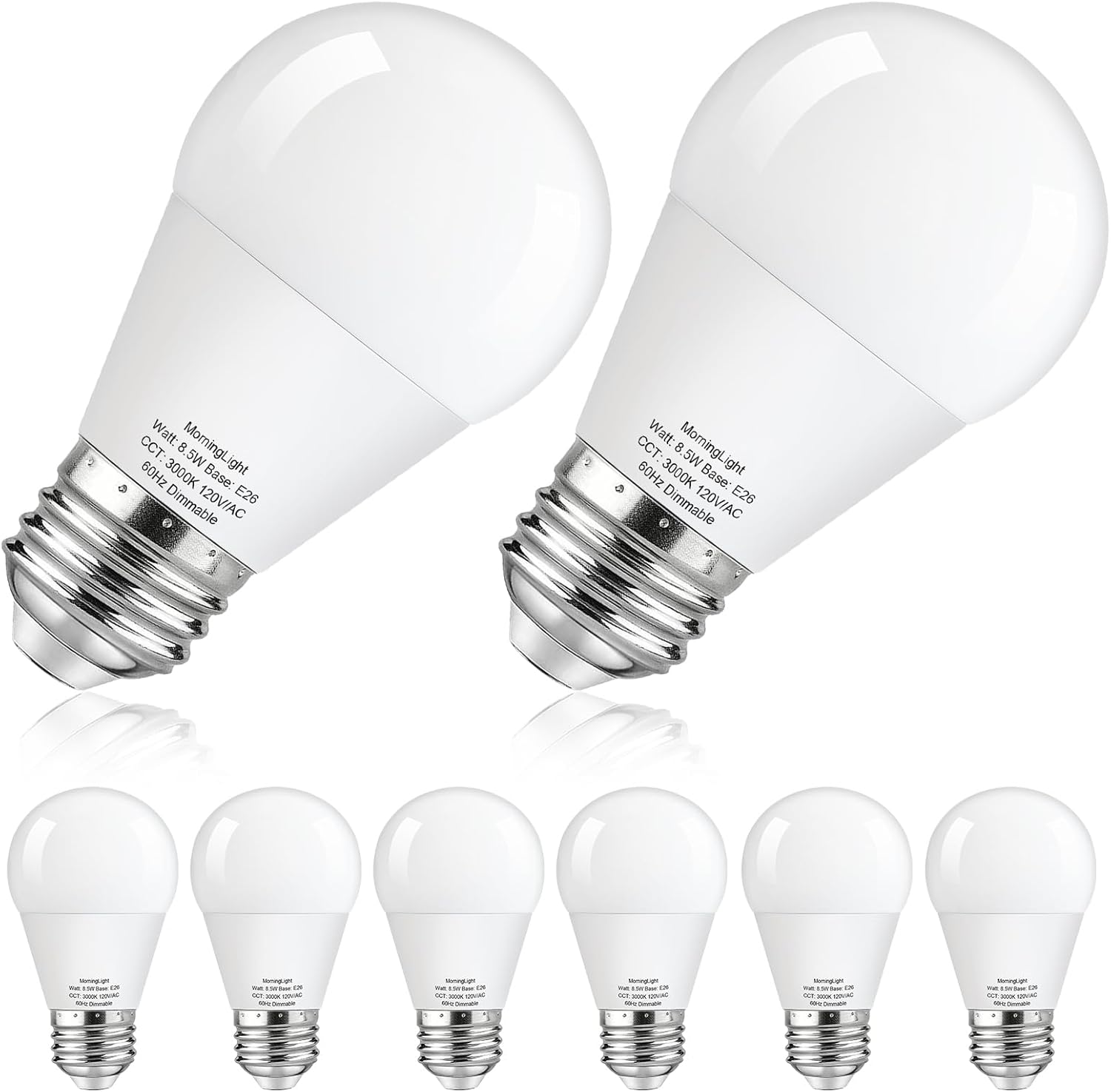 MorningLight A15 LED Bulb, Upgraded E26 Bulb 75 Watt Equivalent, Dimmable, 3000K Soft White ...