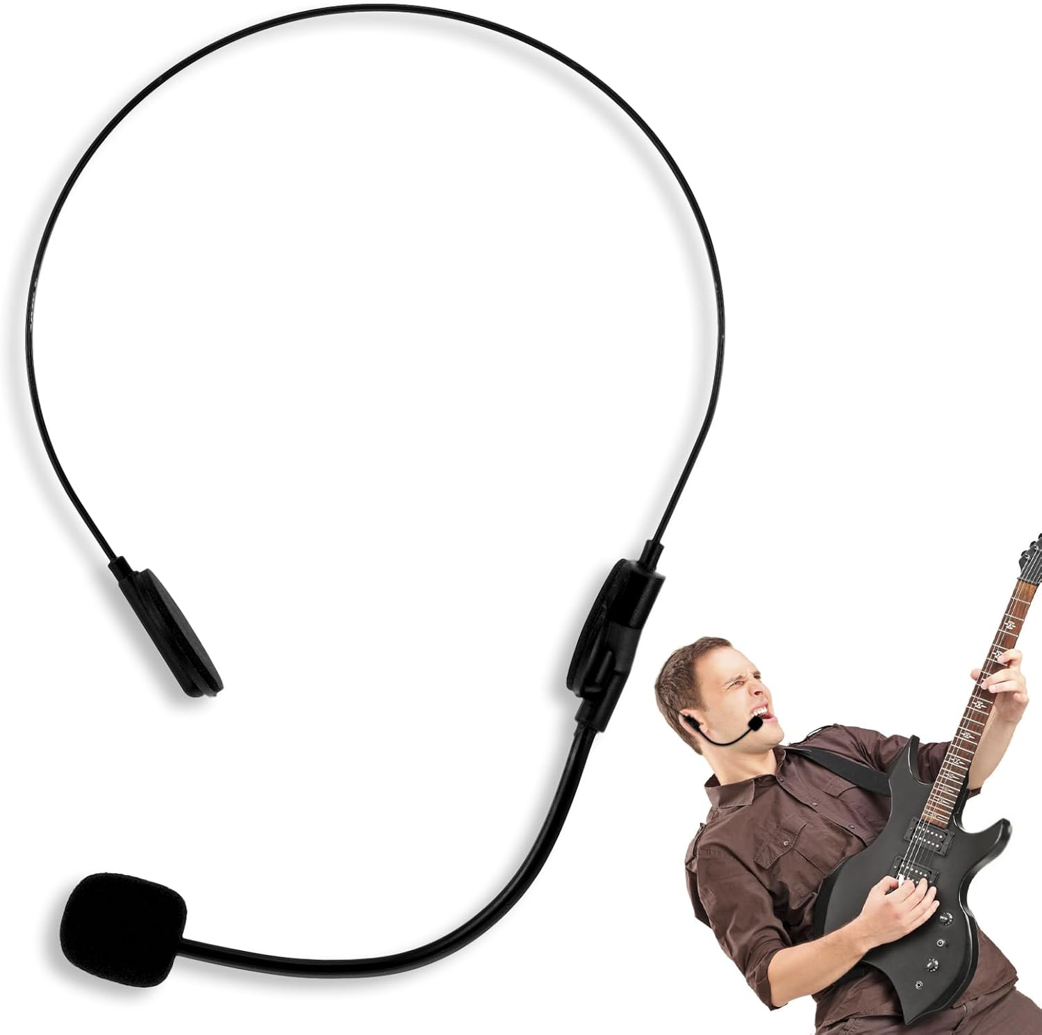 Amazon.com: Fake Microphone Headset Prop Mic, Rockstar Costume ...