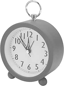 Amazon.com: Jwthee Plastic Analog Round Button Alarm Clock, Silent No ...