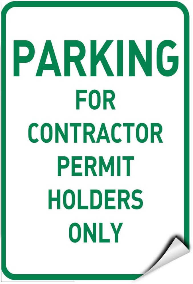 Amazon.com : Parking for Contractor Permit Holders Only Parking Sign ...