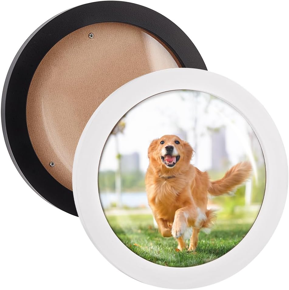 Amazon.com - alblinsy Round Photo Frame Wooden Wall Hanging Picture ...