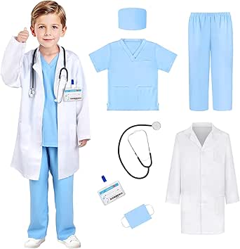 Disfraz De Doctor Personaje Infantil,Doctor Laboratorio Cosplay Disfraz ...