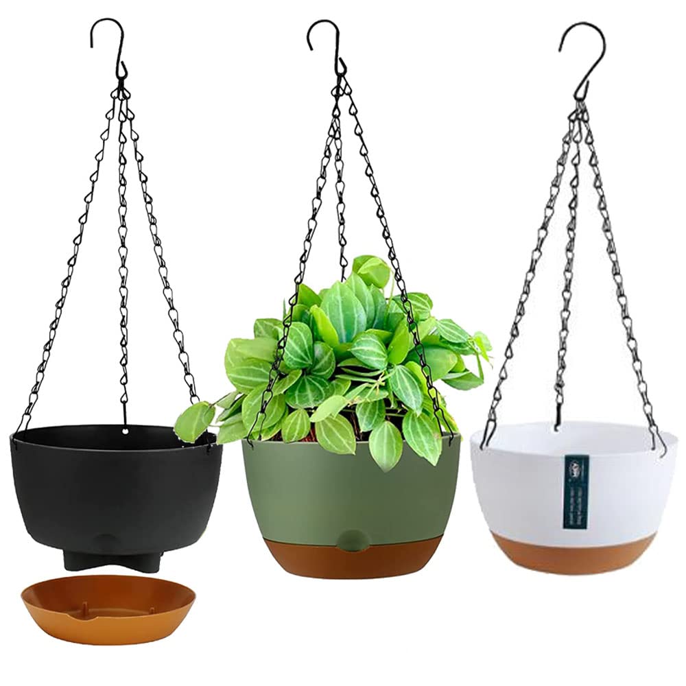 Lot de 3 pots de fleurs à suspendre de 20,3 cm pour intérieur et ...
