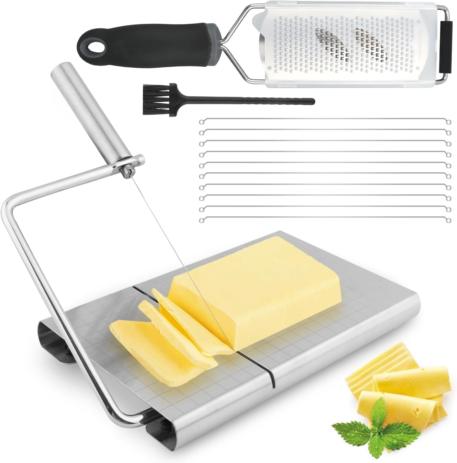 Amazon.com: Cheese Slicer with Wire for Block Cheese, Stainless Steel ...