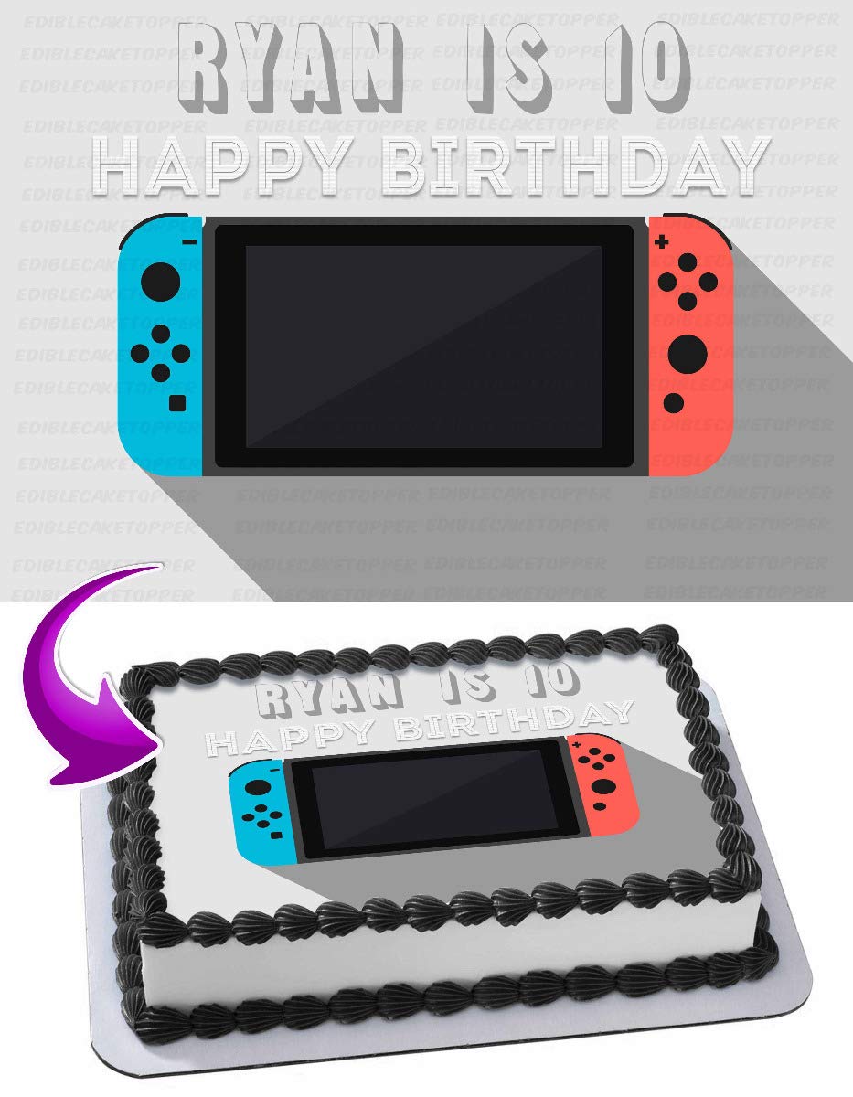 Buy Nintendo Switch Console Edible Image Cake Topper Party Personalized ...