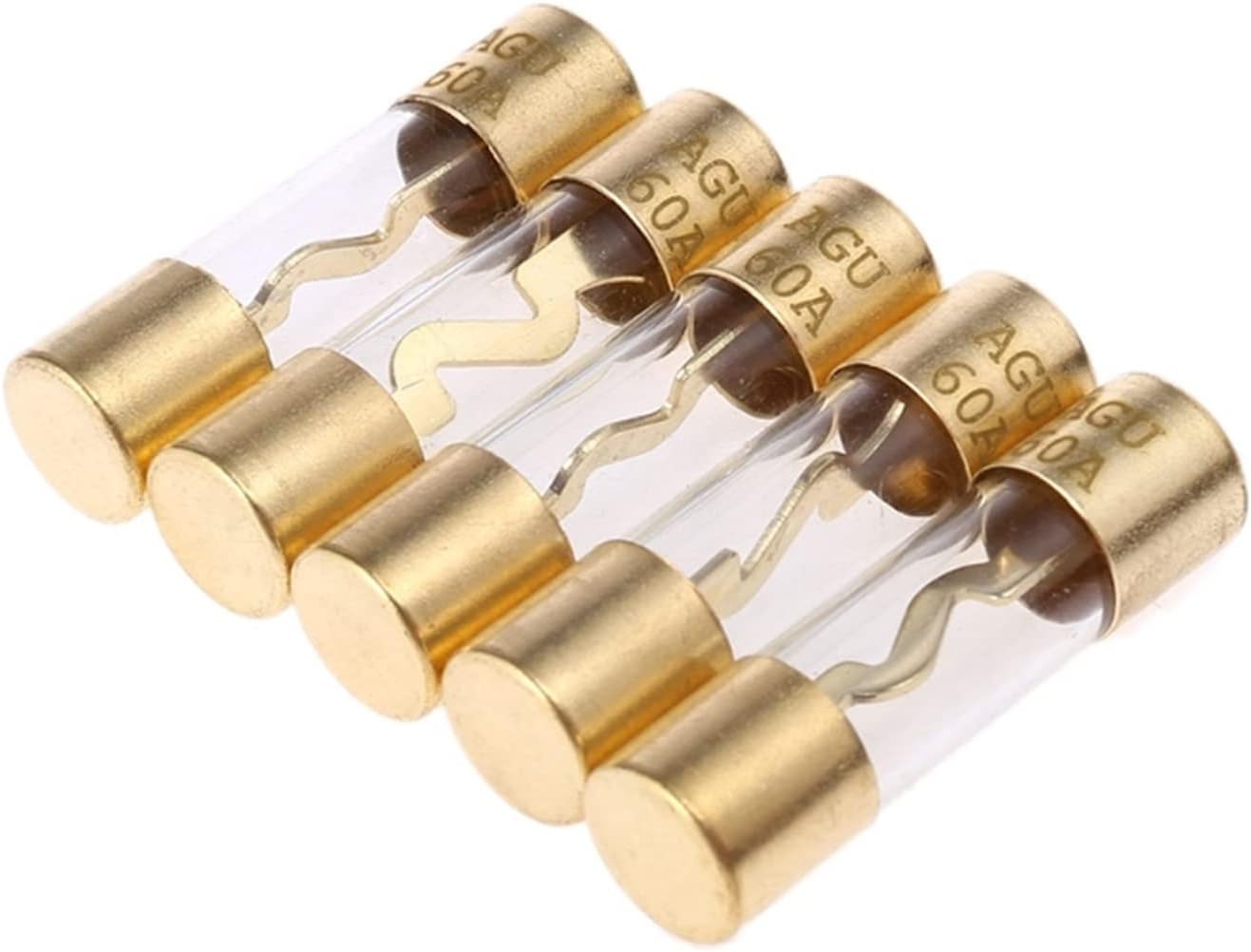 Amazon.com: ELRFSQSZF 5Pcs Gold Plated Glass AGU Fuse Fuses Pack Car ...