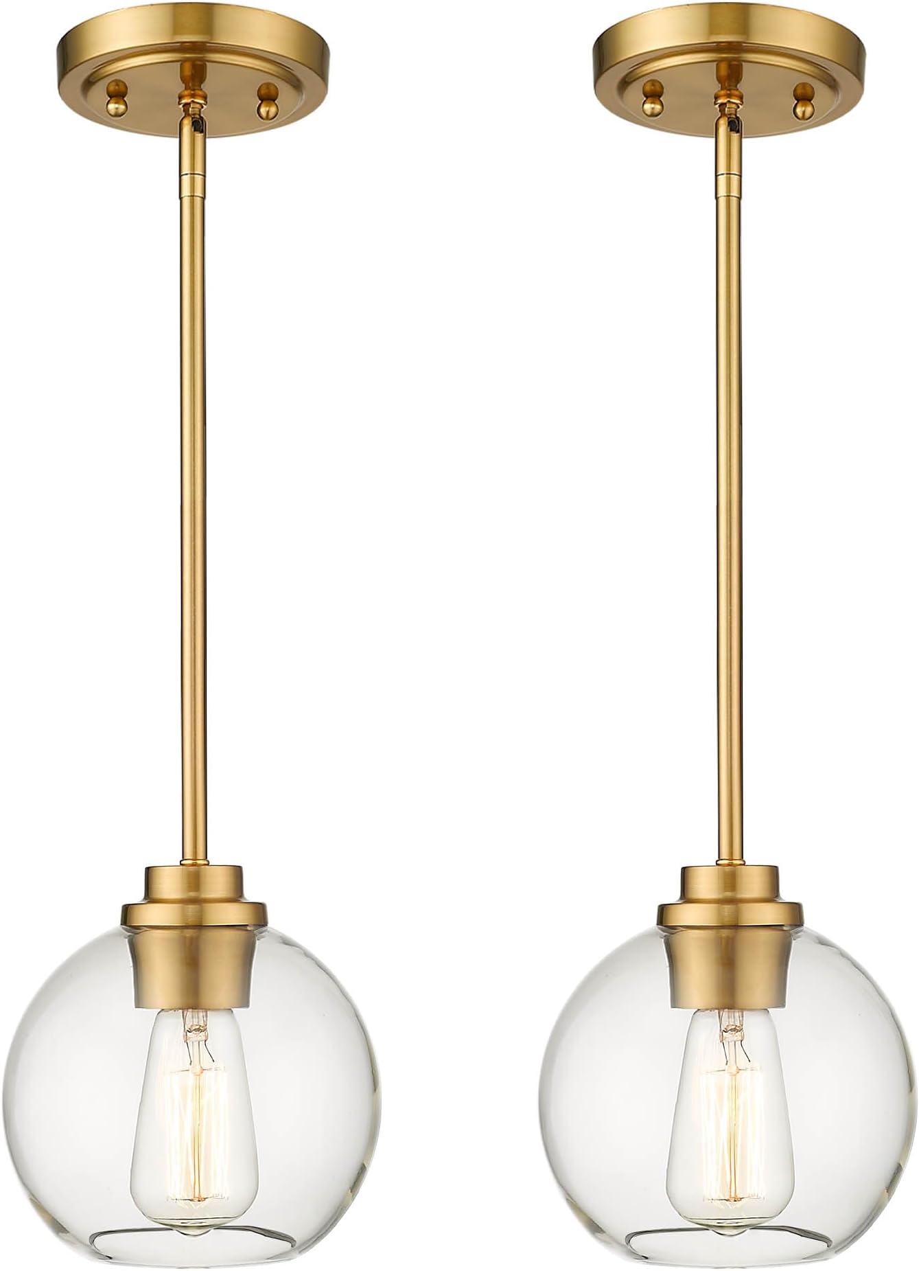 Optimant Lighting Gold Pendant Lighting for Kitchen Island, 1-Light ...