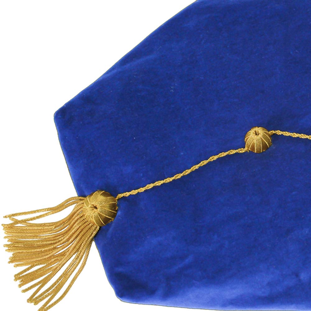 Snapklik.com : GraduationMall Graduation Doctoral Tam 6-Sided Blue Velvet
