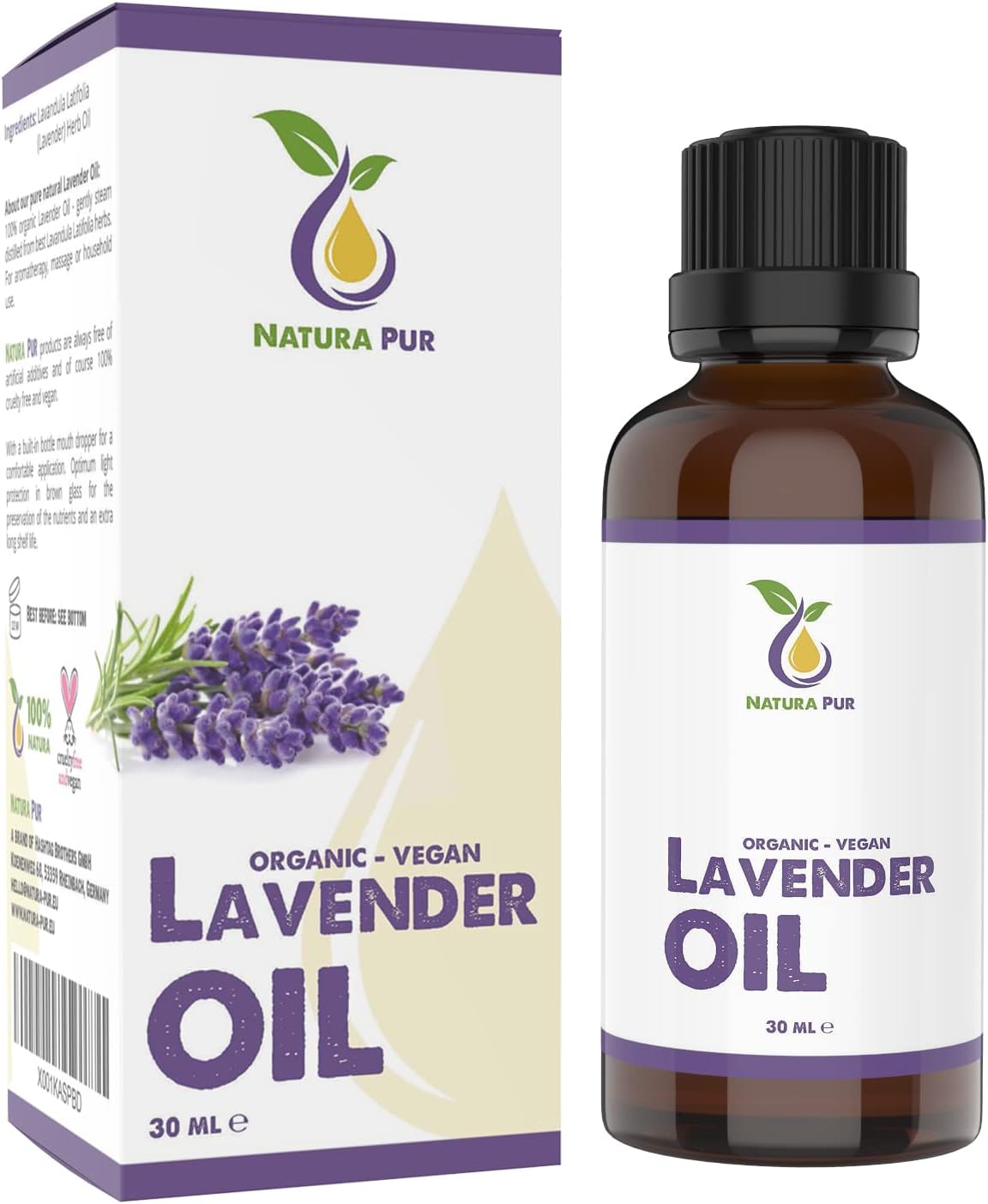 Olio di Lavanda 30ml - Olio essenziale di lavanda 100% naturale, vegano ...