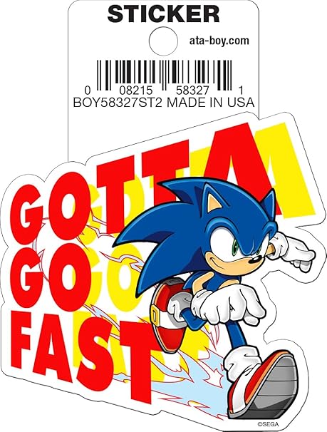 Amazon.com: Ata-Boy Sonic The Hedgehog Gotta Go Fast Die Cut 3 Inch ...