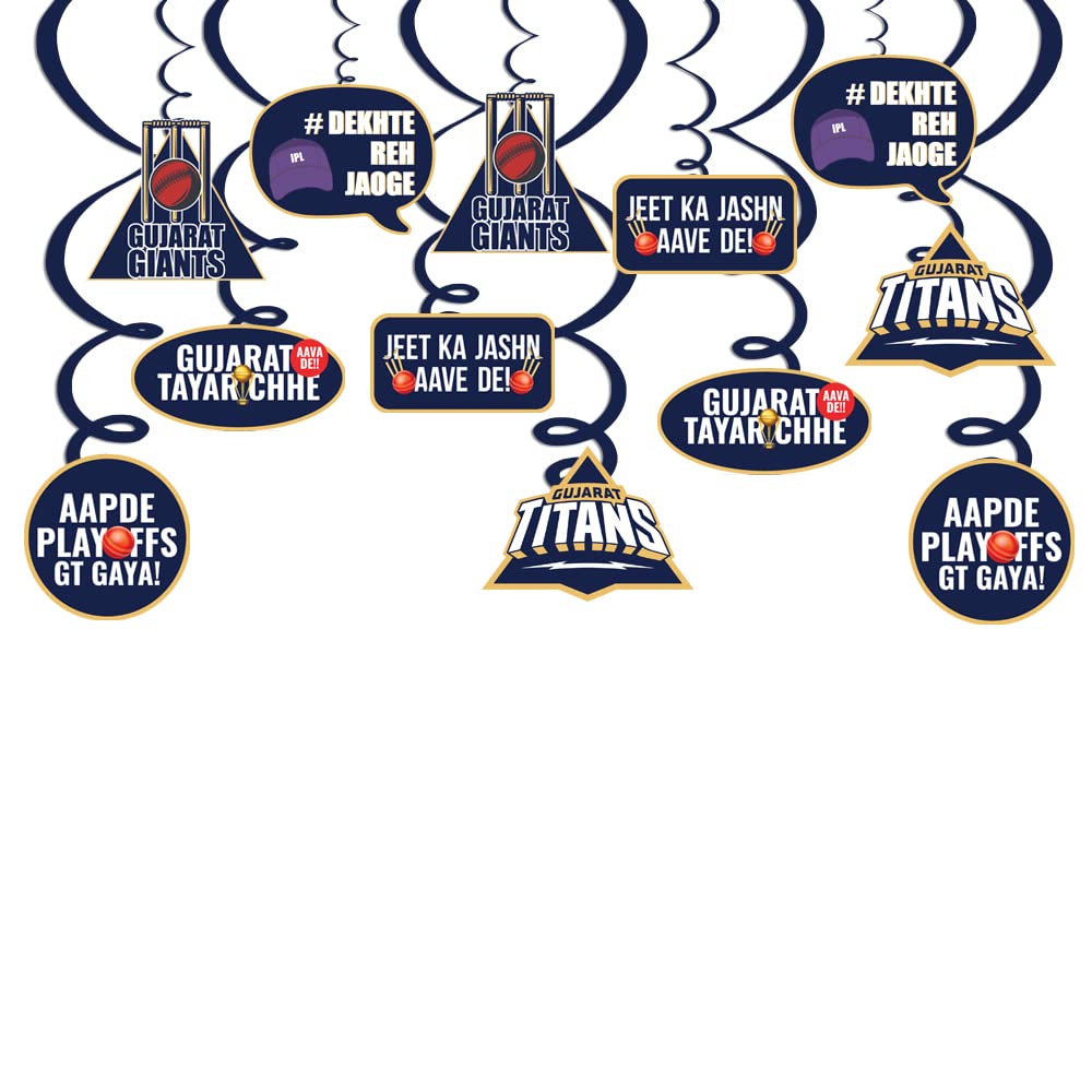 Festiko® Team GT Swirls & Cutouts (Set of 12 Pcs), Ipl Theme Swirls ...