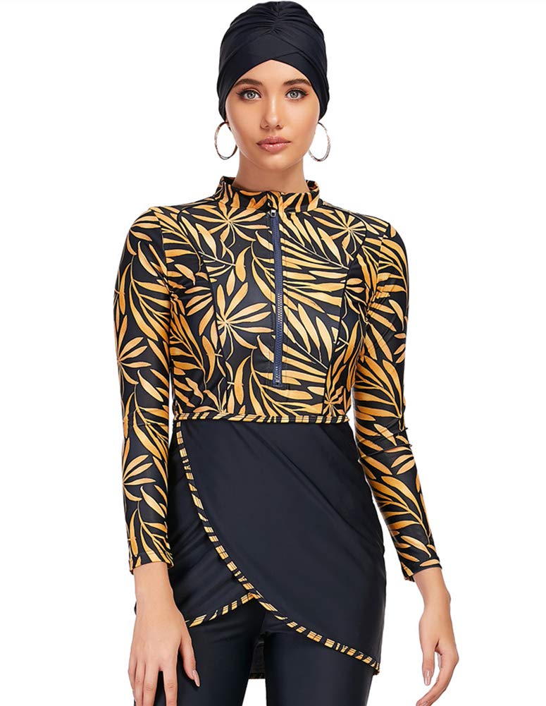 Buy Muslim Swimsuits for Women 3 Piece Long Sleeve Modest Swimwear ...