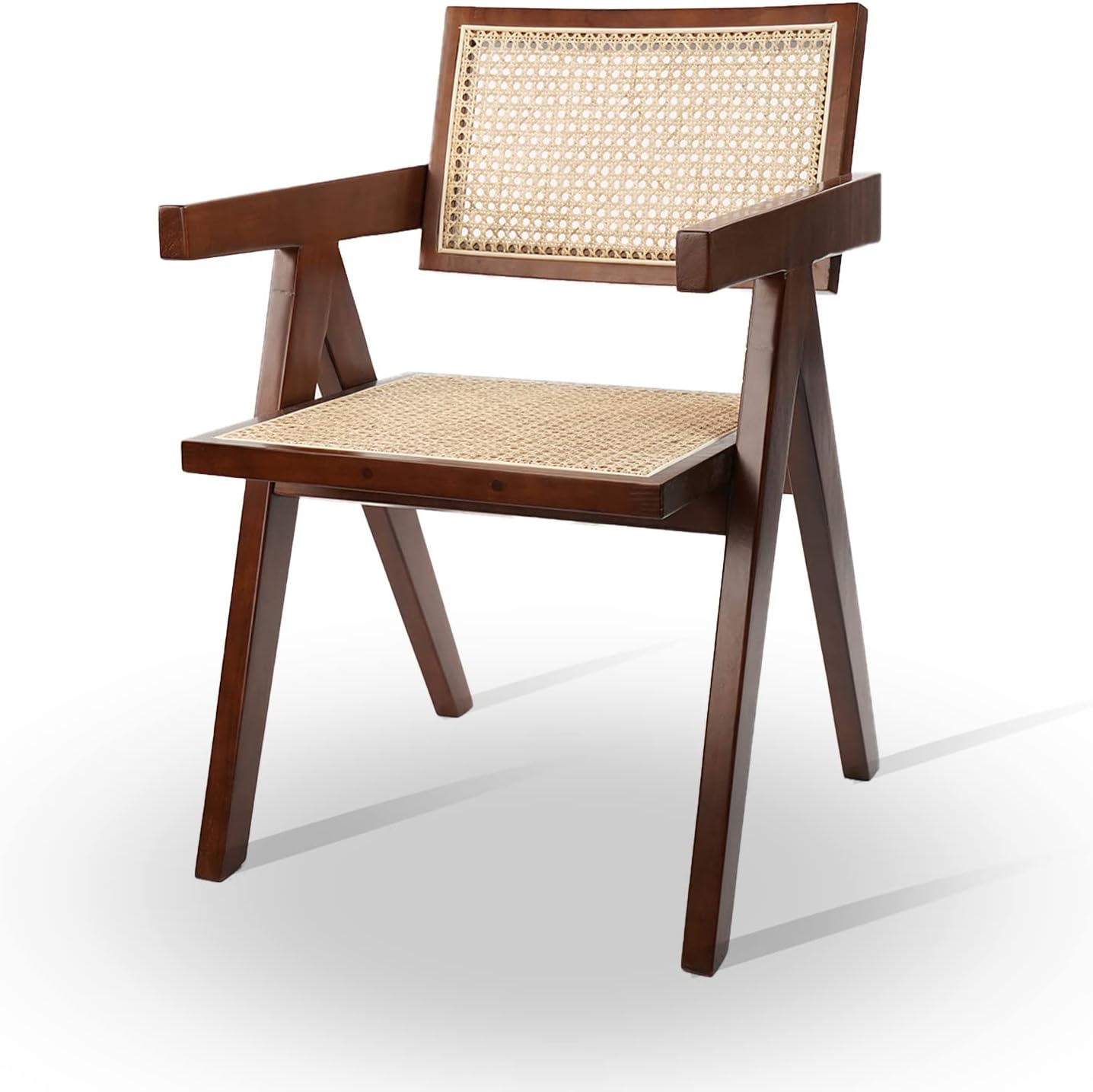 Amazon.com - Way2Furn Rattan Chair Set of 2, Mid Century Modern Chair ...