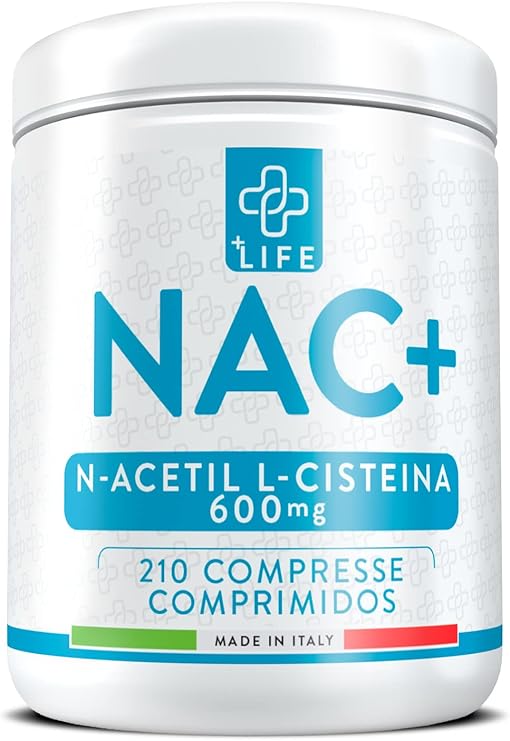 NAC n-acetil-cisteina 600mg PiuLife® • 210 compresse n acetilcisteina 600 mg • NAC Integratore ...