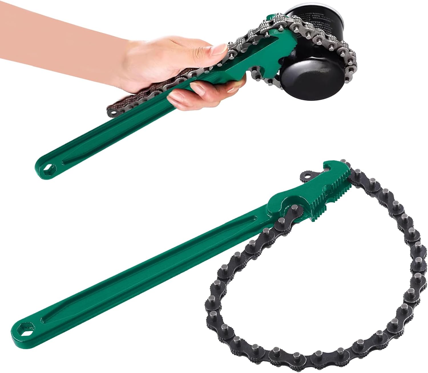 Keadic 1Pc 12 Inches Heavy-Duty Ratcheting Chain Wrench, Adjustable Oil ...
