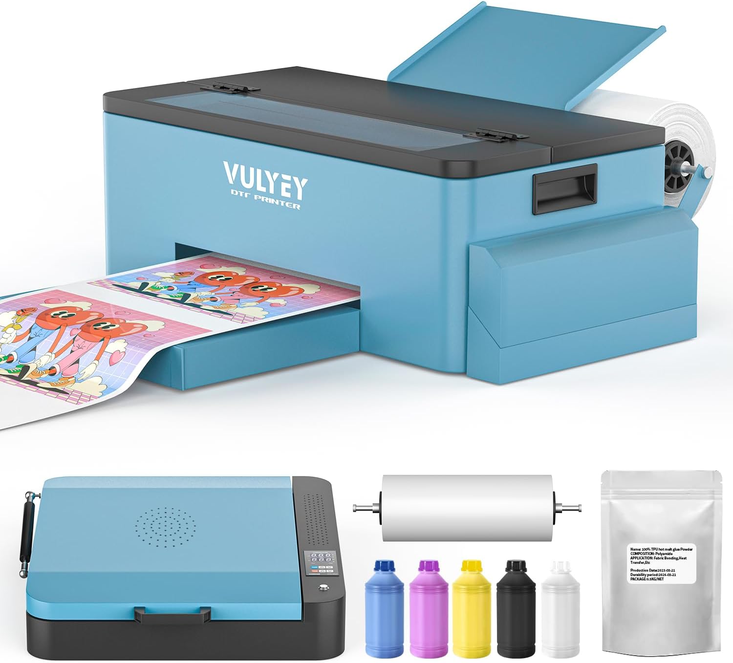 Amazon.com: DTF Printer Machine, A3 L1800 DTF Printer with Inks & Roll ...