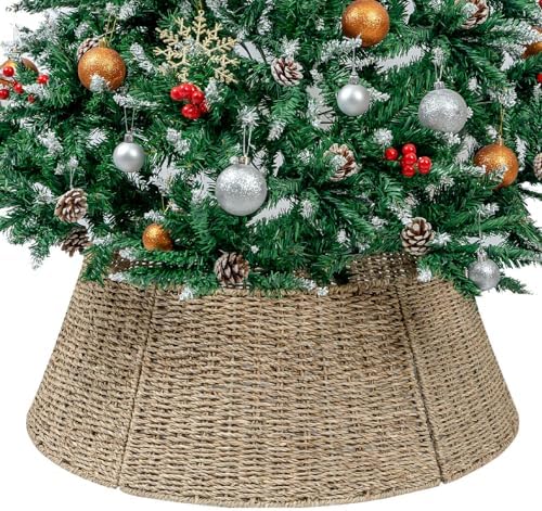 Amazon.com: CubesLand Christmas Tree Collar for 7.5ft Trees,Seagrass ...