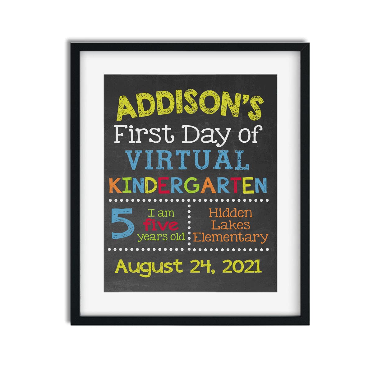 Amazon.com: First Day of Virtual School Print | First Day of School ...