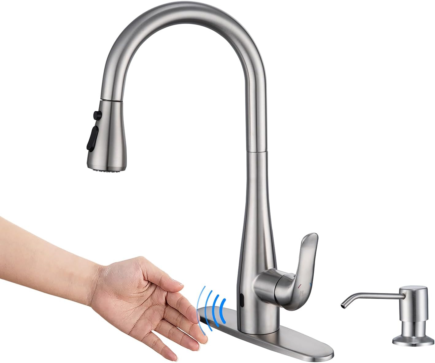 HGHGK Touchless Kitchen Faucet with Soap Dispenser and Pull Down ...