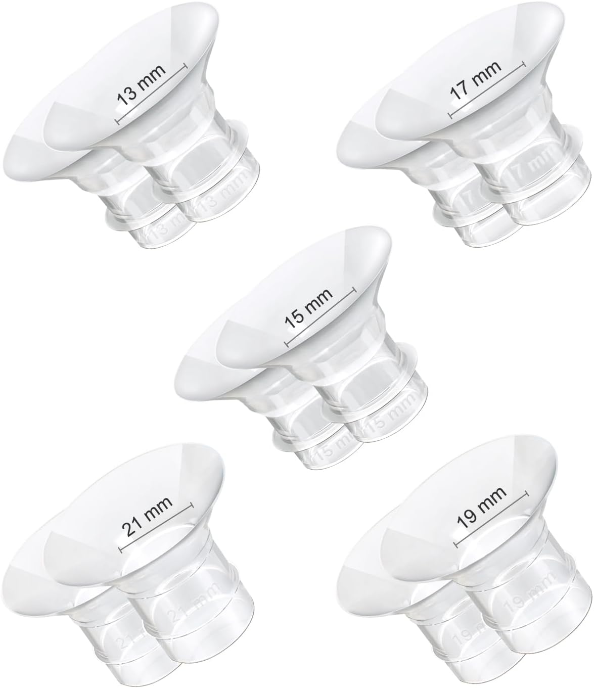 Amazon.com : Flange Inserts 13/15/17/19/21mm 10PCS Compatible with 24mm Breast Pump Flange ...