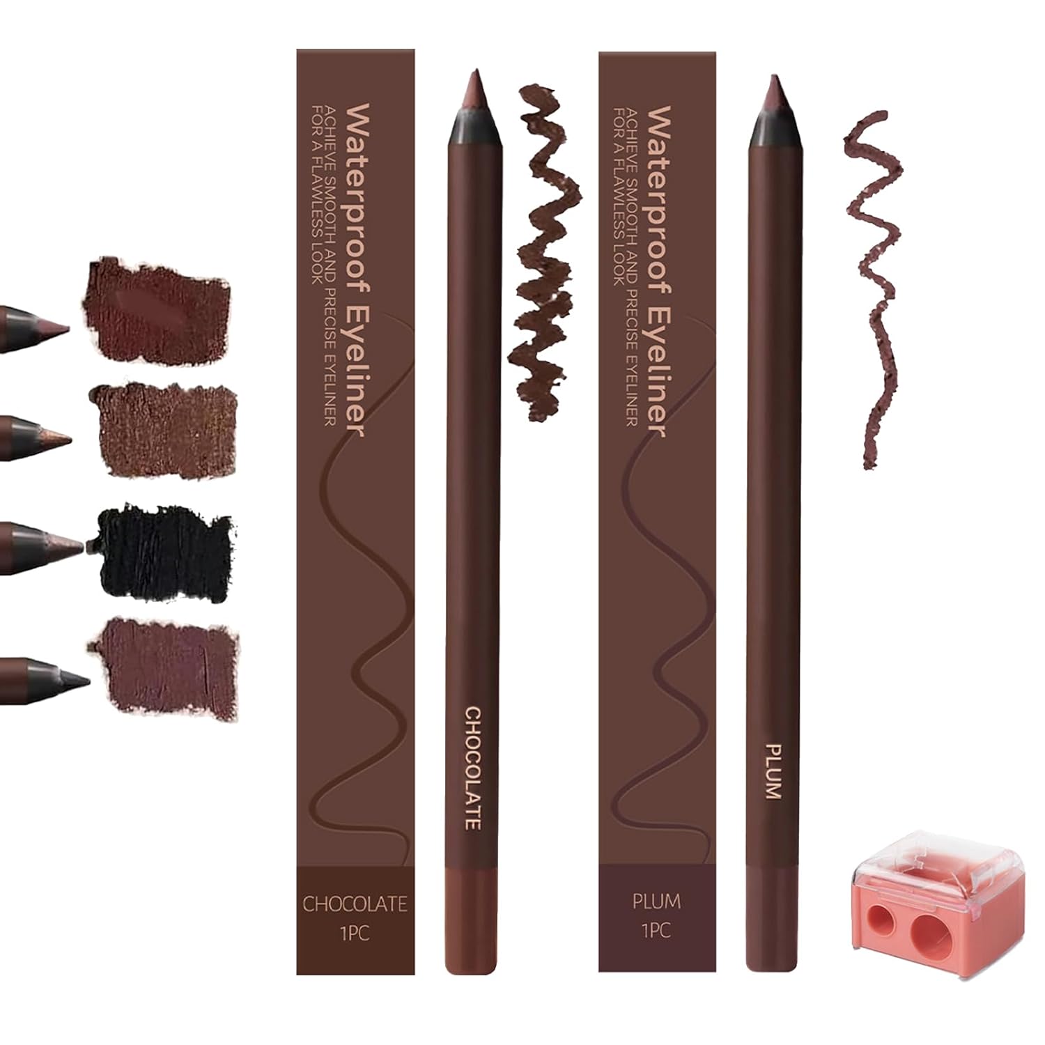 Amazon.com : Persona Eyeliner Pencil Waterproof Duo Chocolate and Plum ...
