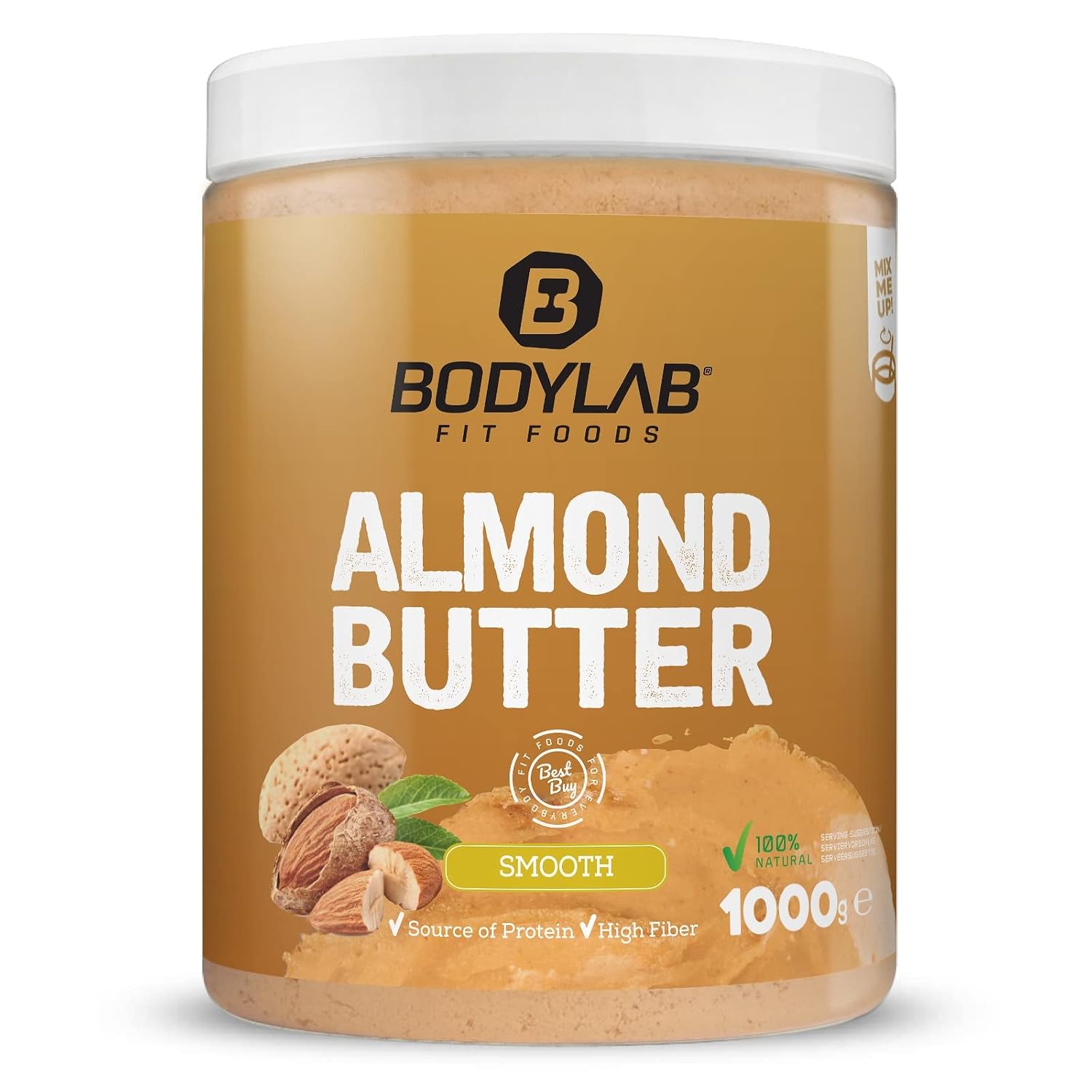 Bodylab24 Almond Butter 1kg smooth, Mandelbutter, 100% Mandeln keine ...