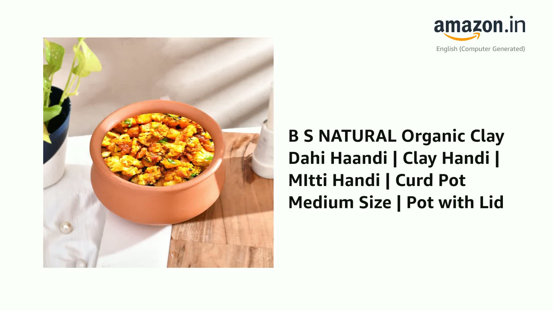 Watch B S NATURAL Organic Clay Dahi Haandi | Clay Handi | MItti Handi ...