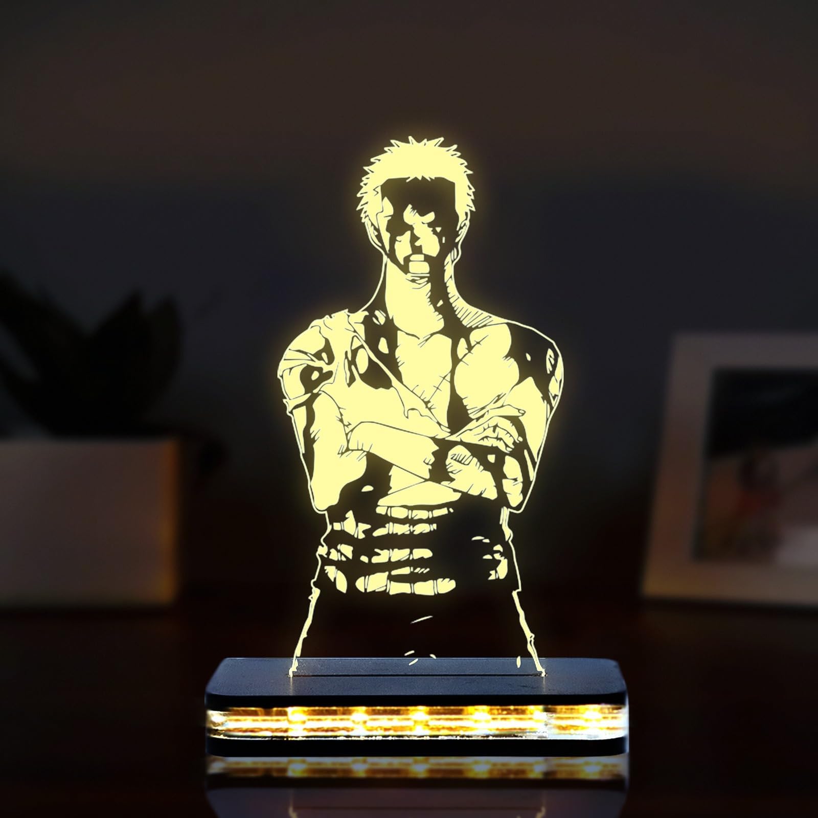 Buy Giftkidukan 3D Anime Roronoa-zoro445 Night Lamp with Yellow Warm ...