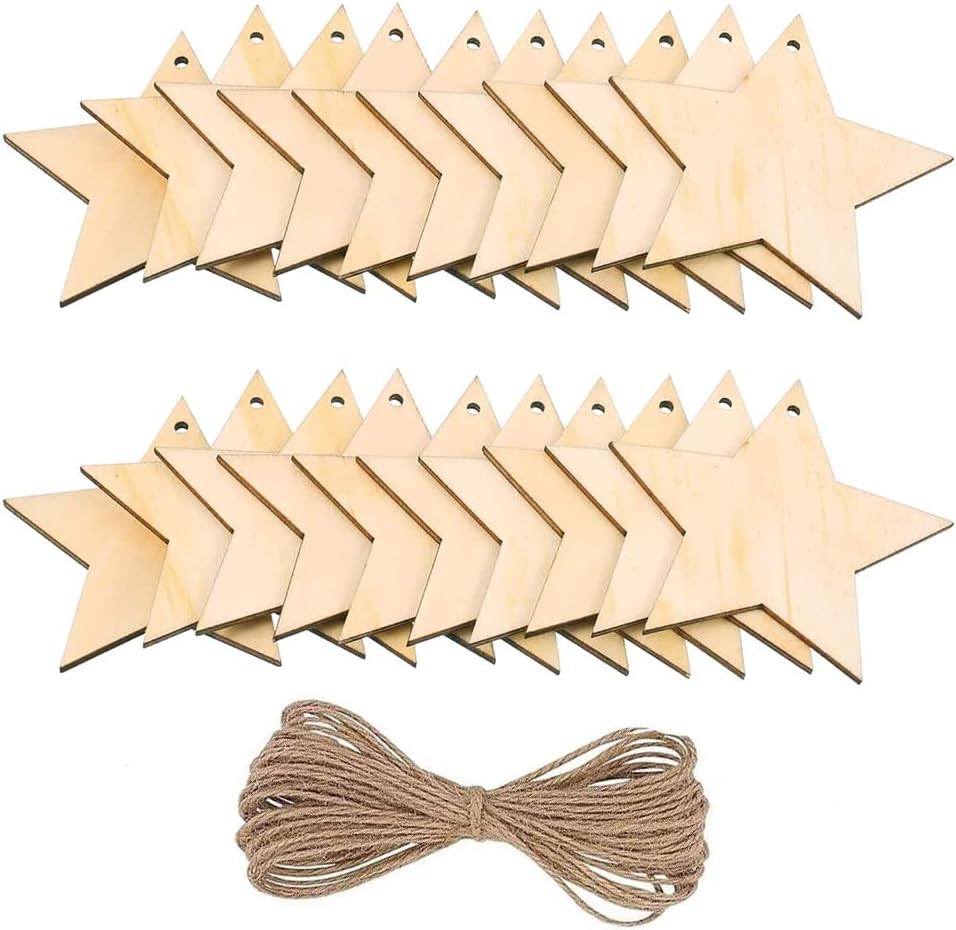 Special Touches Mixed Size Natural Cut Our Stars Plain Wooden Shabby ...
