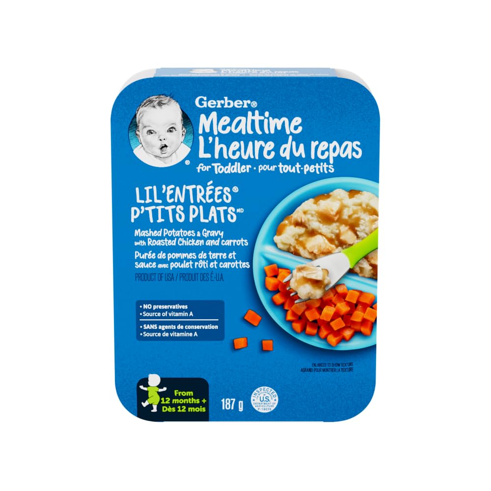 GERBER MEALS Mashed Potatoes & Gravy With Roasted Chicken & Carrots ...