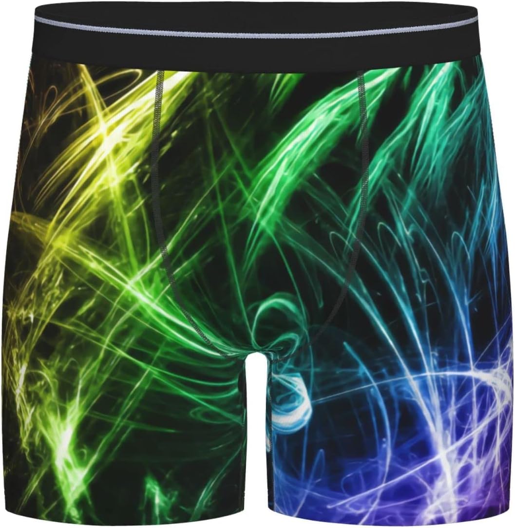 Juiimr Glow in Dark Splatter Neon Men's Underwear Boxer Briefs Soft ...